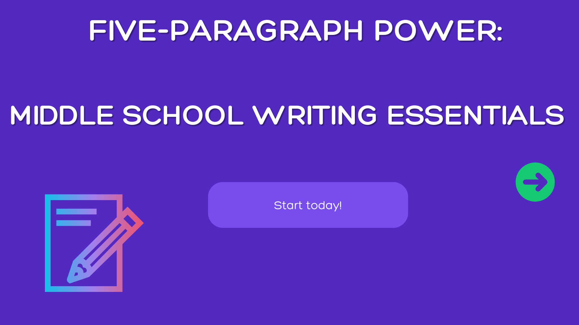 Discount Offer Online Course -Five-Paragraph Power: Middle School ...